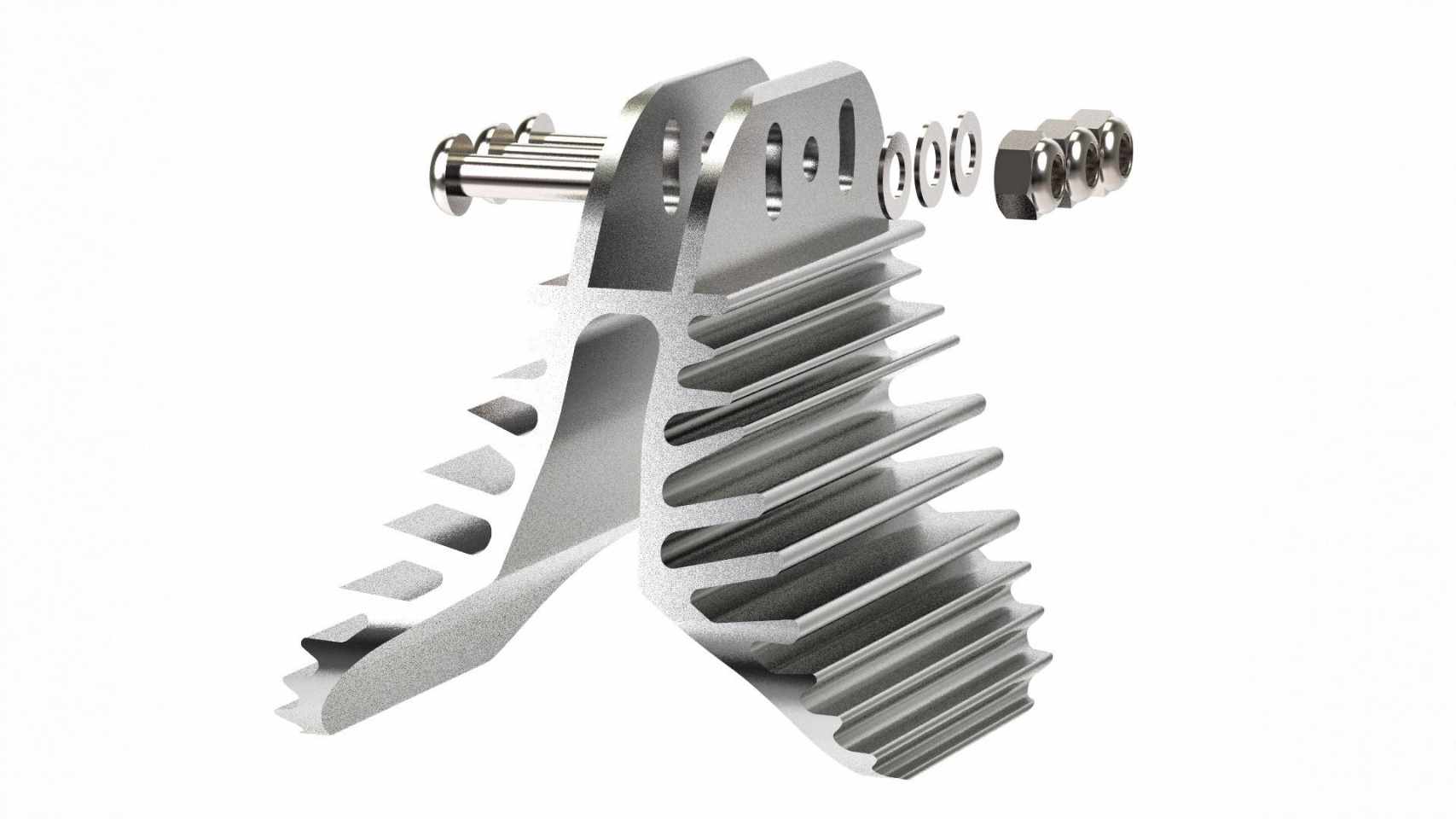 Brake Pad with cooling fins for 200mm Wheels